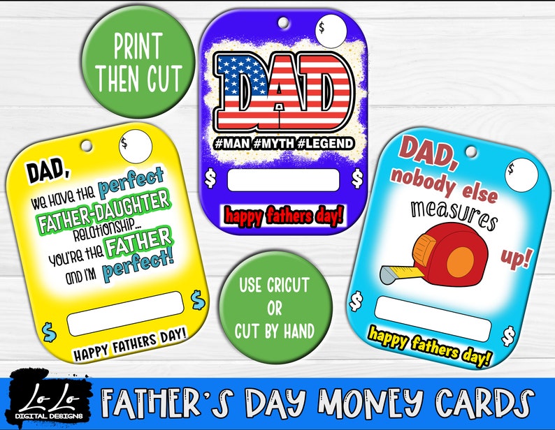 Fathers Day Money Card Holder, Printable Money Card, Lip Balm Pouch ...