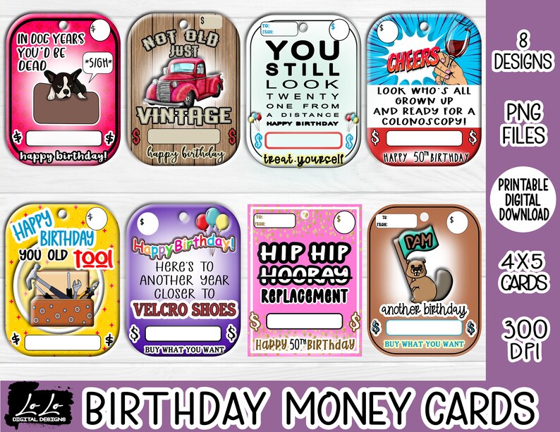 Birthday Money Holder, Printable Money Card, Old Age Money Card, Funny ...