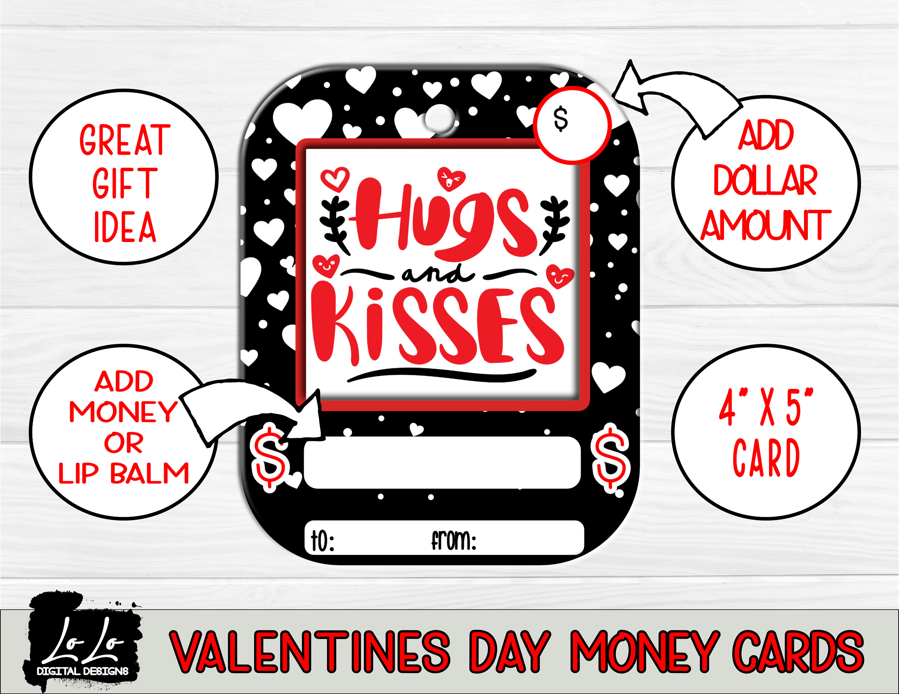 Valentine's Day Money Card, Holiday Money Holder, Printable Money Card ...