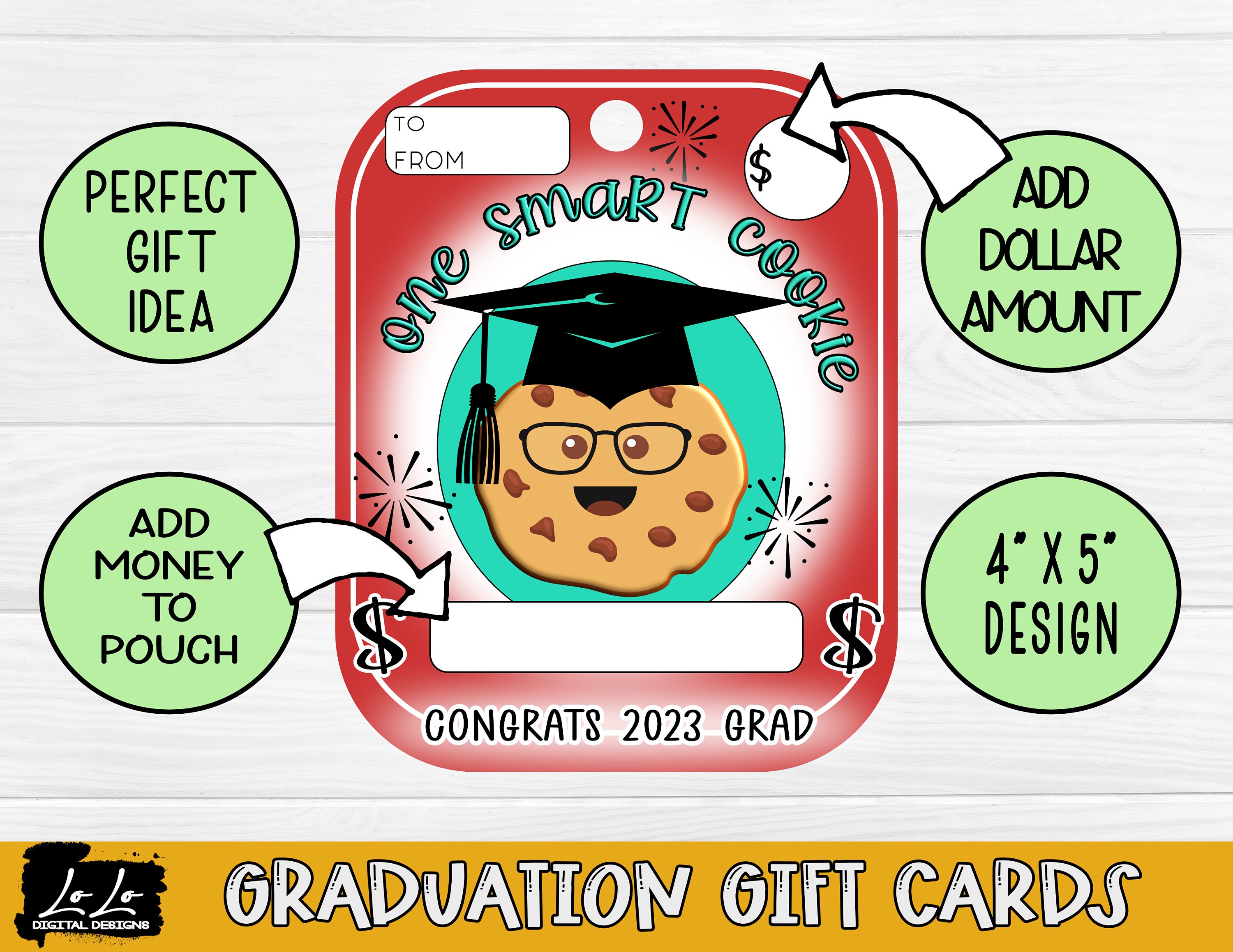 Graduation Money Card Holder, Printable Money Card, Lip Balm Pouch Gift ...