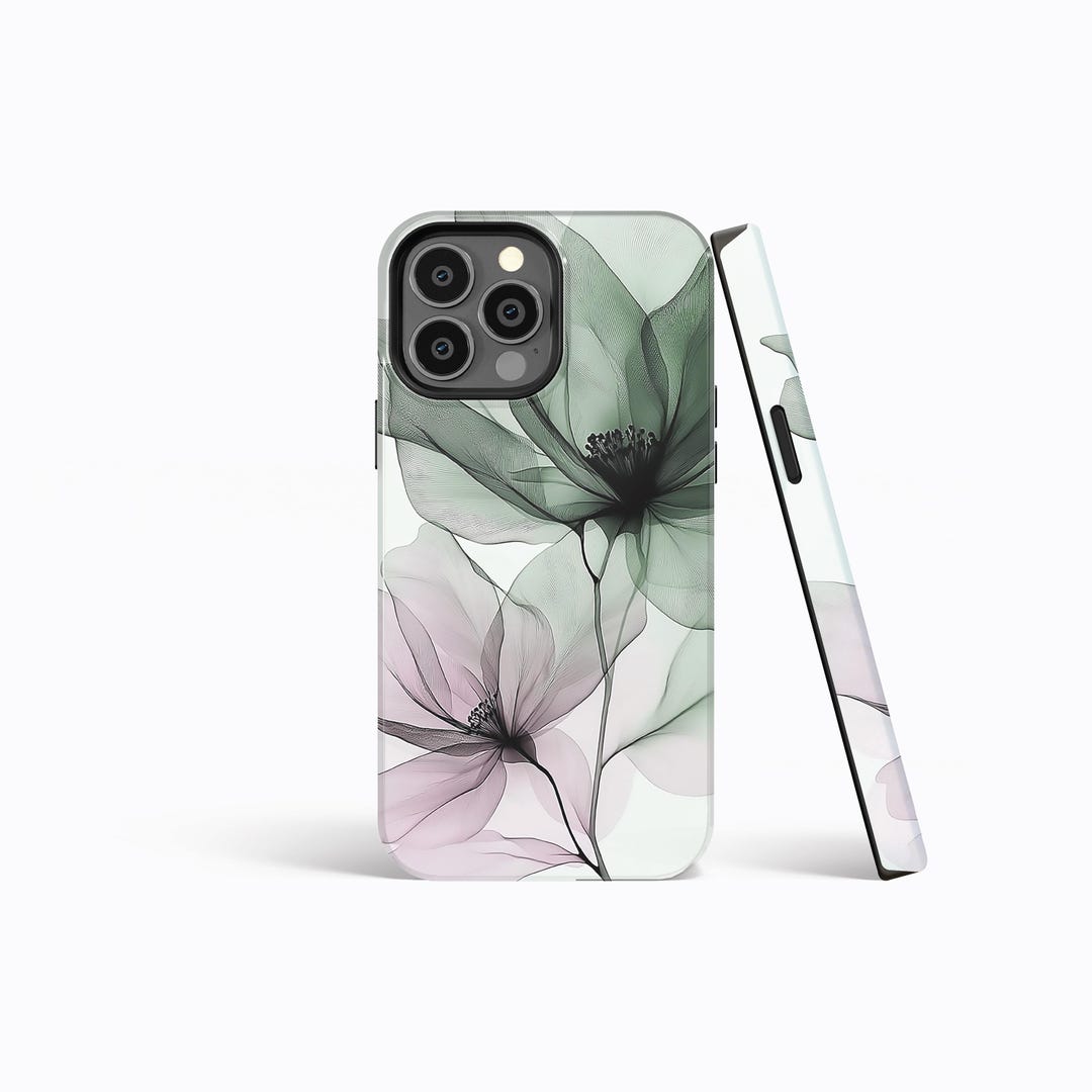 SAGE GREEN Minimal Floral Cool Phone Case | iPhone 16/15/14/13/12/11 ...