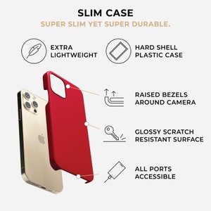 RED MATTE Minimalist Aesthetic Phone Case | iPhone 16/15/14/13/12 Pro ...