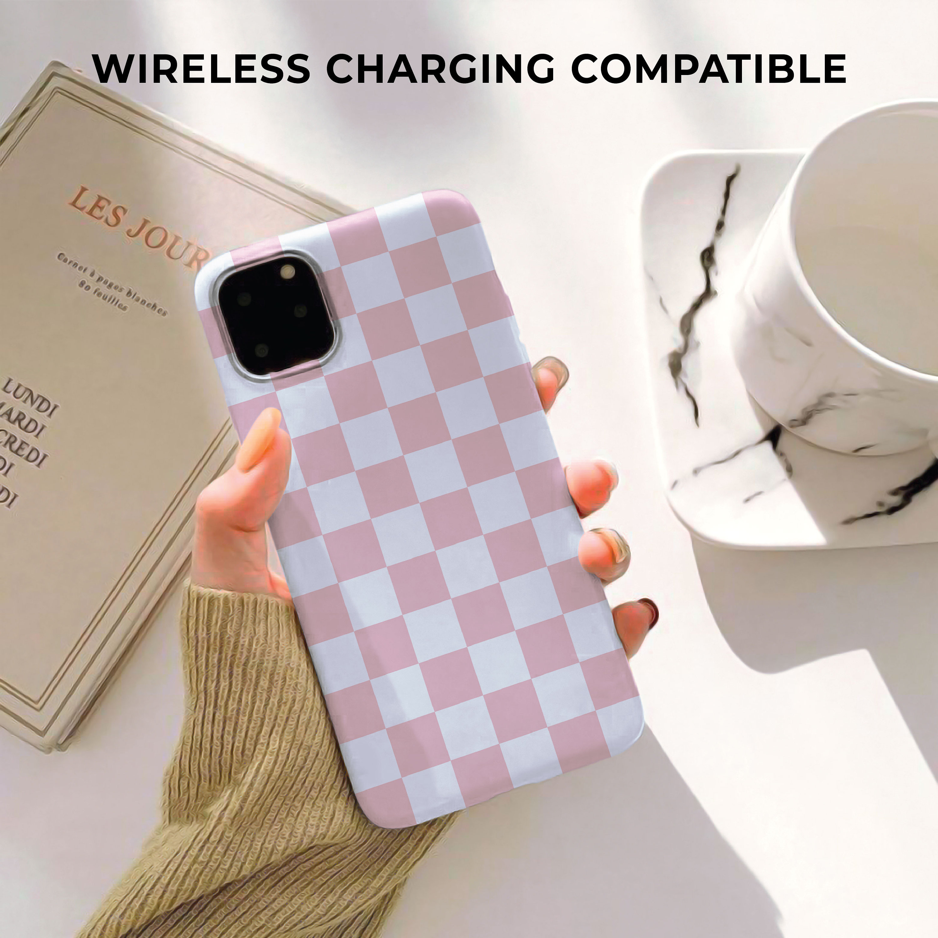 PINK WHITE Checkered Iphone Case sold by Burton jr | SKU 40202635 | Printerval