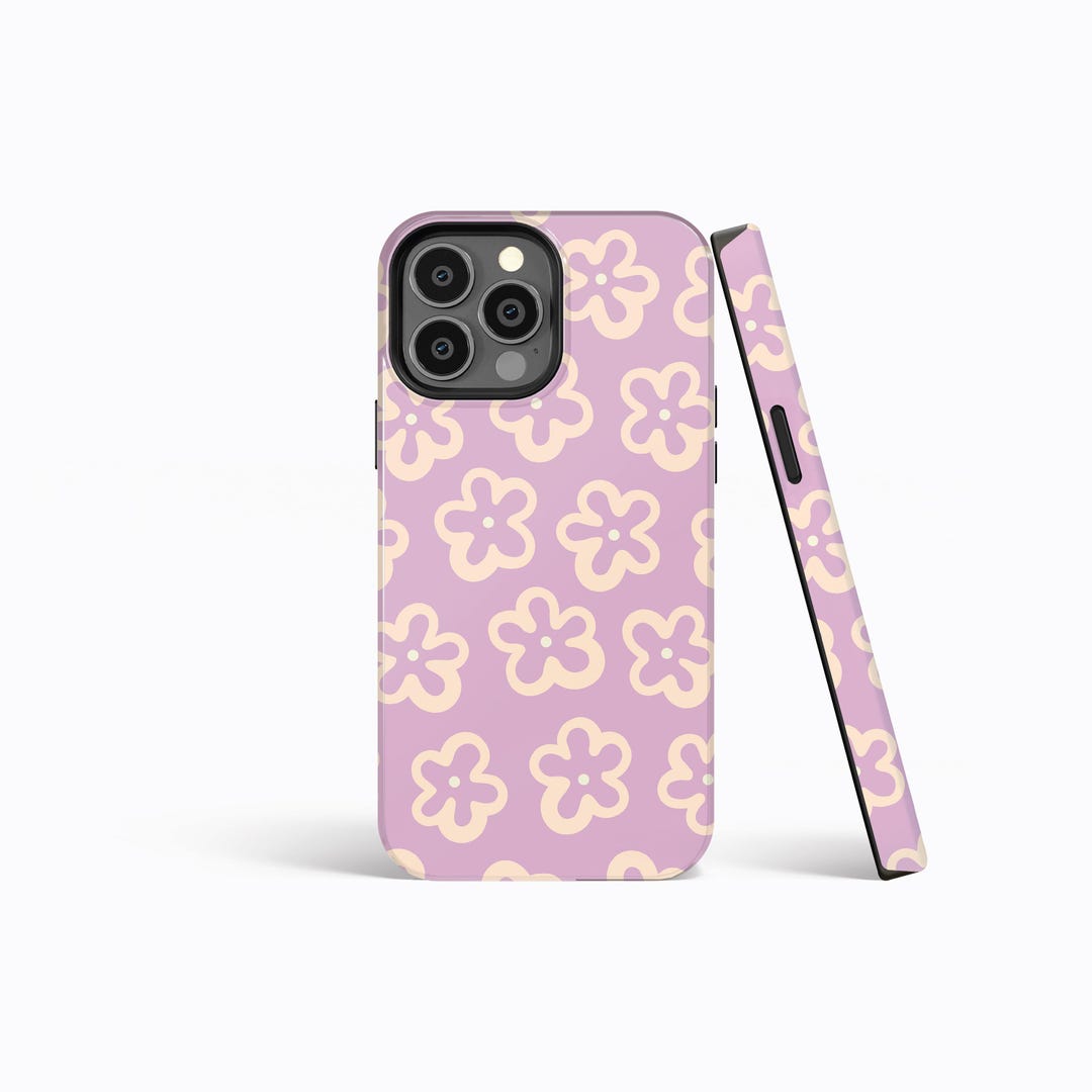 LILAC CREAM GROOVY Flowers Cool Phone Case | iPhone 16/15/14/13/12/11 ...