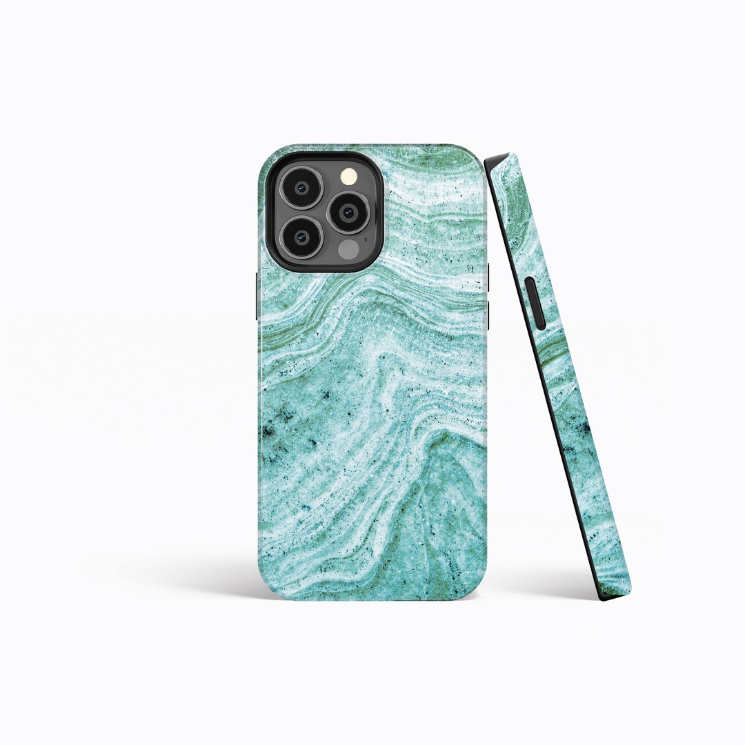TURQUOISE DREAMS Marble Modern Phone Case | iPhone 16/15/14/13/12 Pro ...
