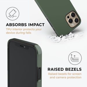 ALPINE GREEN Matte Minimalist Phone Case | iPhone 16/15/14/13/12 Pro ...