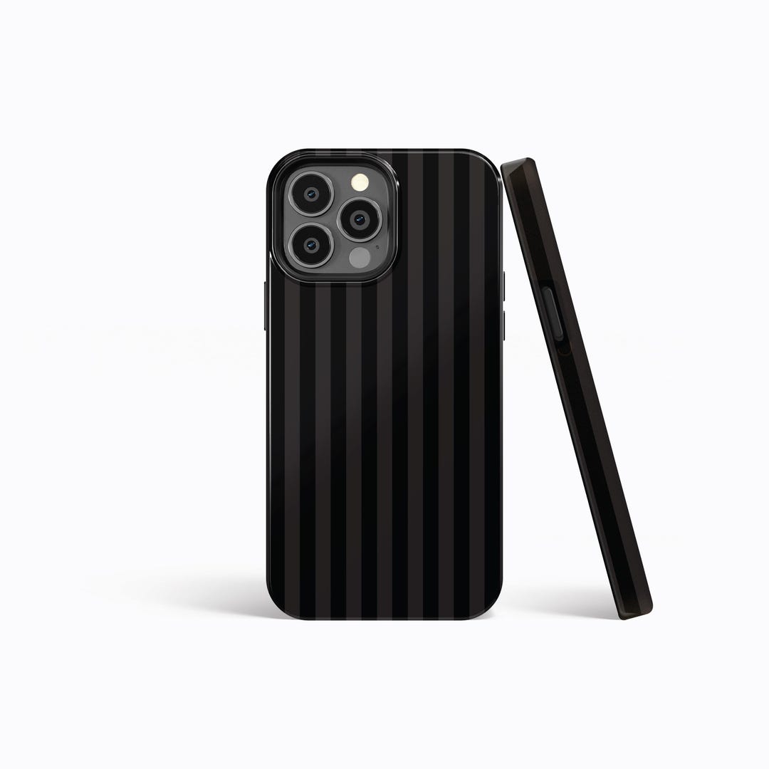 VERTICAL LINES Matte Black Phone Case | iPhone 16/15/14/13/12 Pro Max ...