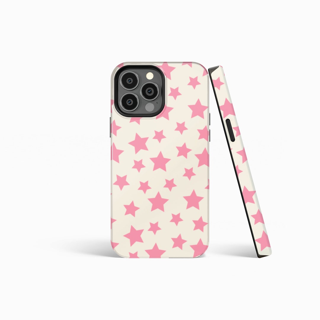 PINK BEIGE STARS Cute Valentine Phone Case | iPhone 16/15/14/13/12 Pro ...