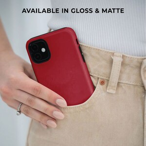 RED MATTE Minimalist Aesthetic Phone Case | iPhone 16/15/14/13/12 Pro ...
