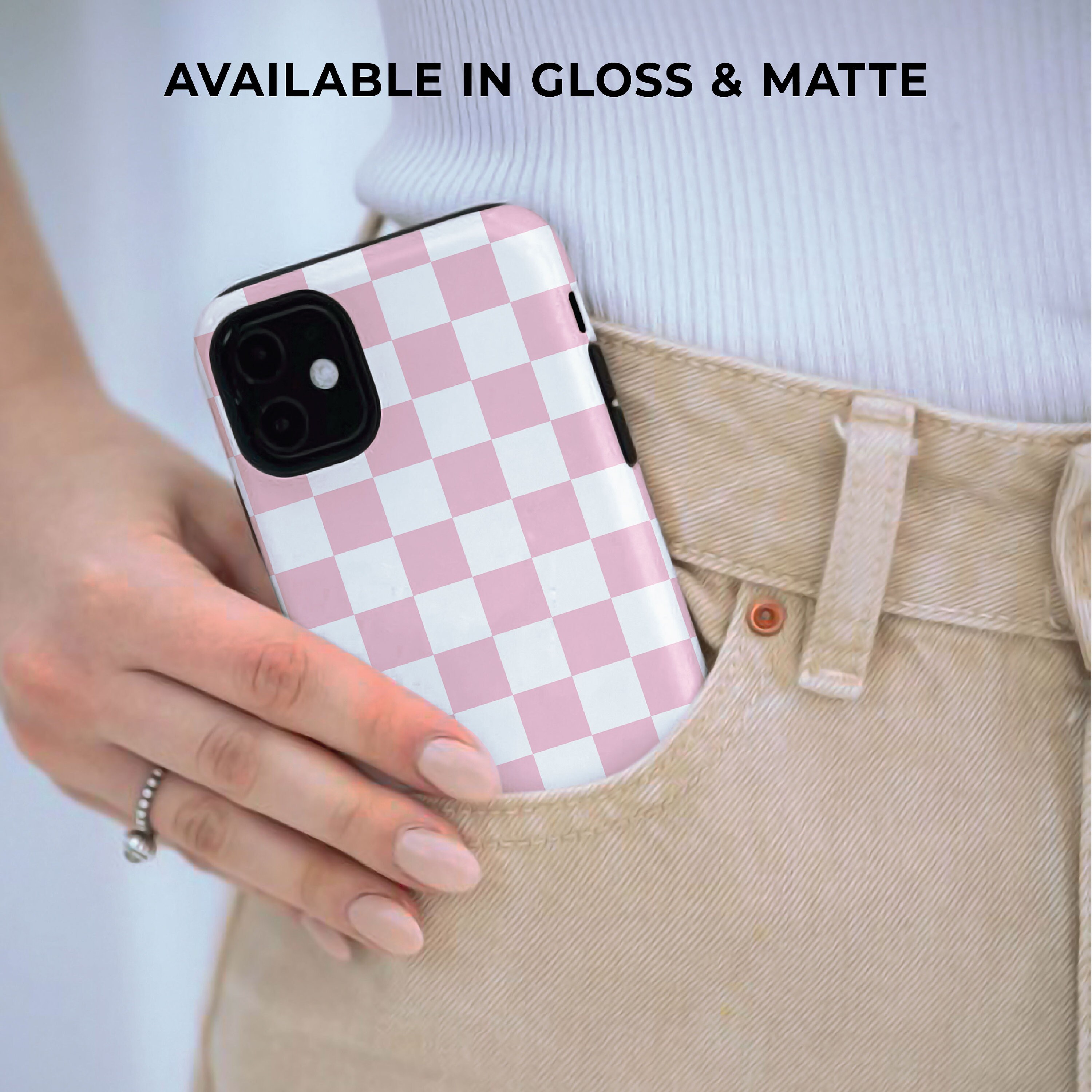 PINK WHITE Checkered Iphone Case sold by Burton jr | SKU 40202635 ...