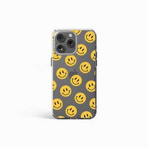 SMILEY FACES Clear Magsafe Phone Case | iPhone 16/15/14/13/12 Pro Max ...