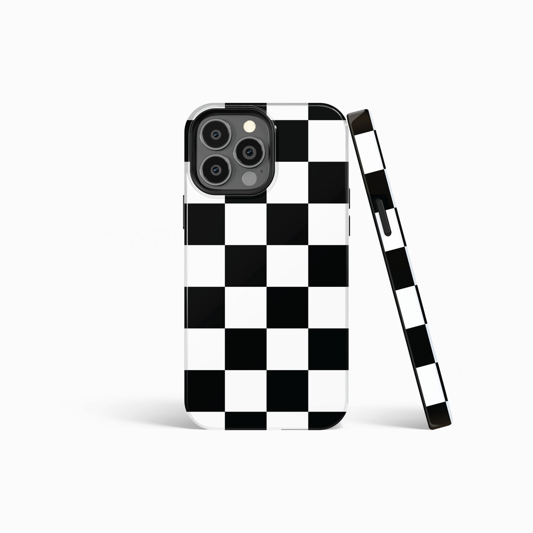 CHUNKY CHECKERED Black & White Phone Case | iPhone 16/15/14/13/12/11 ...
