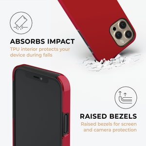 RED MATTE Minimalist Aesthetic Phone Case | iPhone 16/15/14/13/12 Pro ...