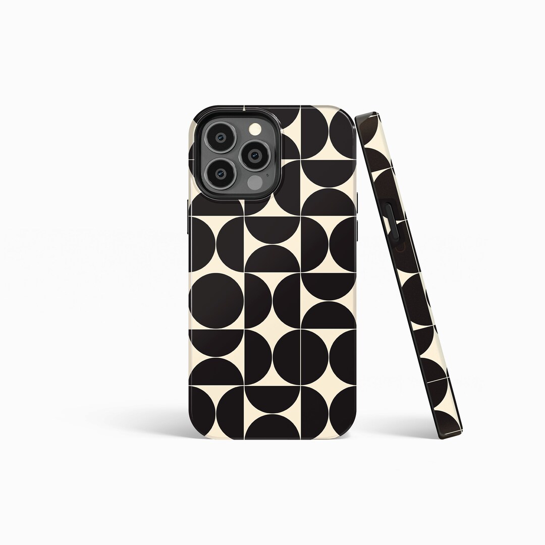 BAUHAUS BLACK CREAM Pattern Matte Phone Case | iPhone 16/15/14/13/12 ...
