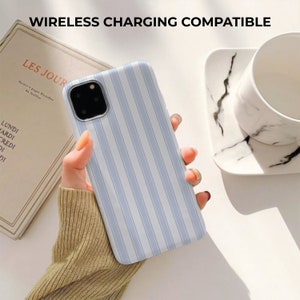 FABRIC STRIPES Light Blue Pattern Phone Case | iPhone 16/15/14/13/12/11 ...