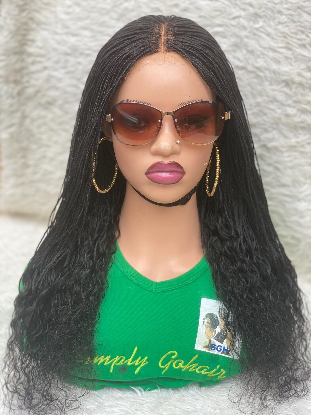 Ready to Ship Virgin 100% Human Hair Deep Wave Micro Braids,( Very Tiny ...