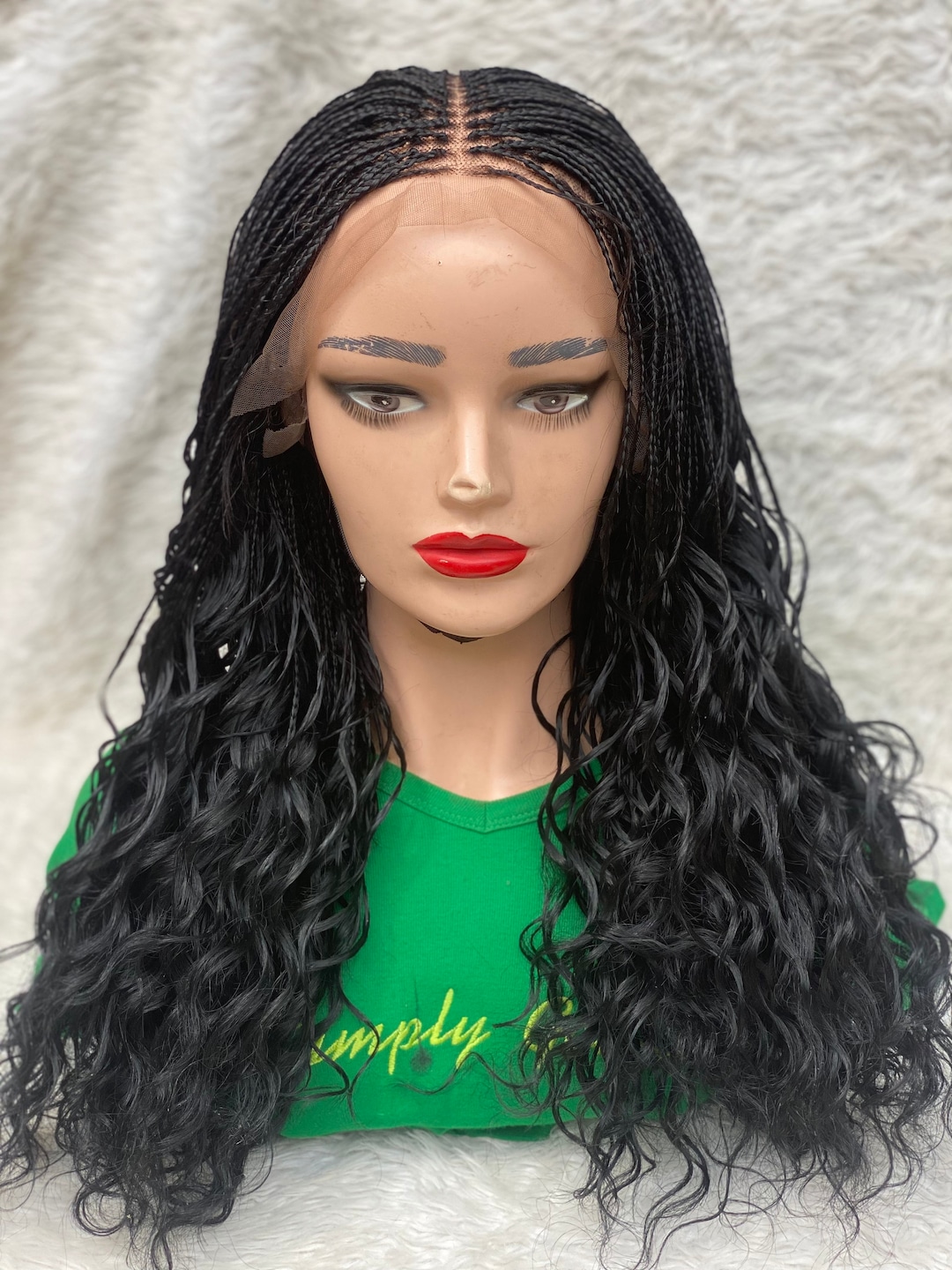 Ready to Ship Full Lace Micro Braids Single Plait Deep Wave Light ...