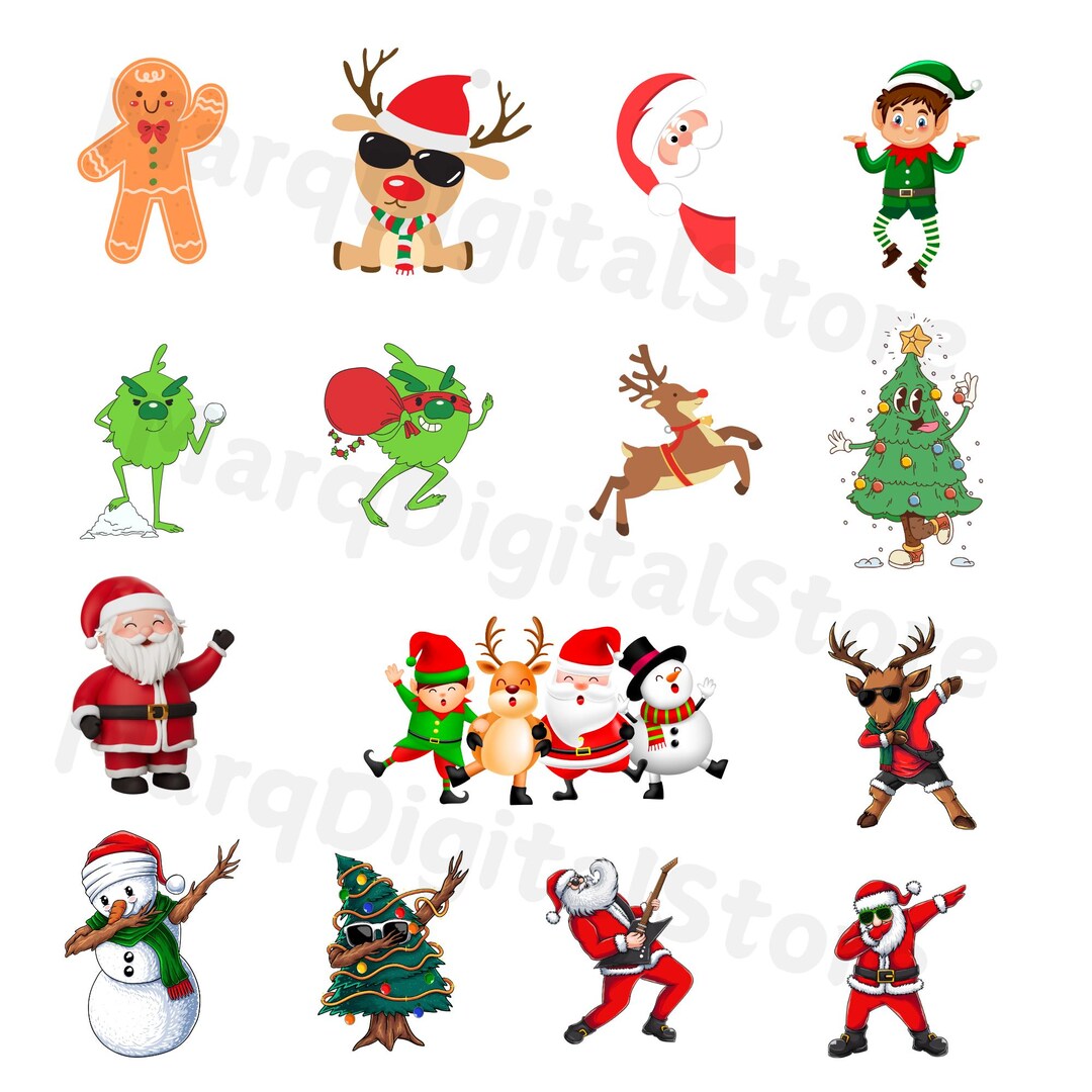 15 Christmas Characters Digital Download | SVG, PNG & PDF | Different ...