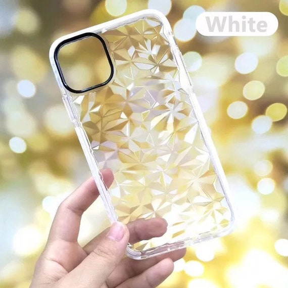Blanco iPhone 13 Pro Max Crystal Clear Diamond Pattern - Etsy México