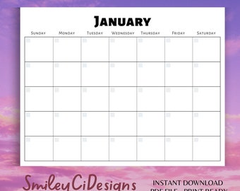 Yearly Block Calendar - Etsy