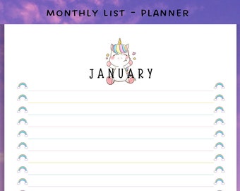 12 Month Checklist - Etsy