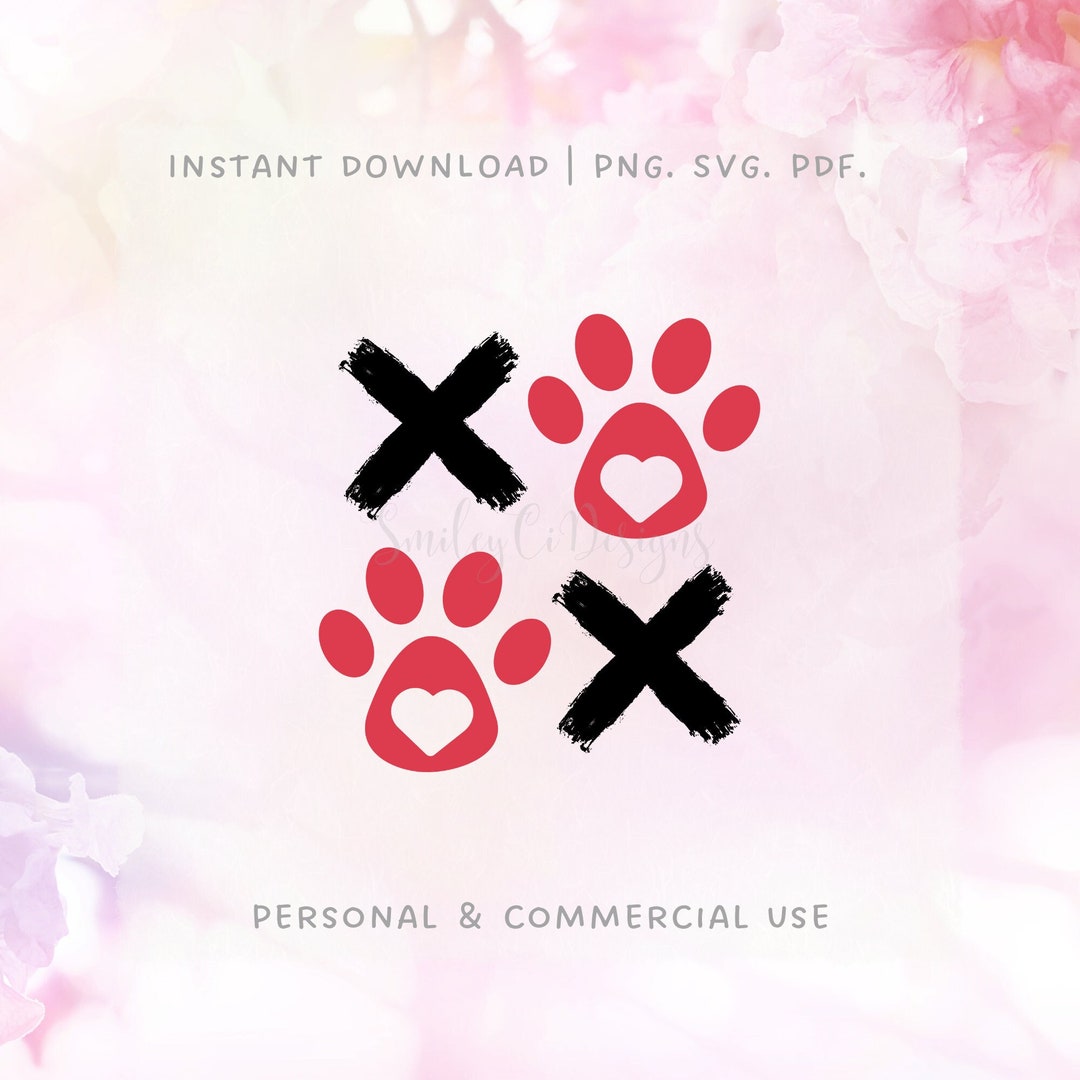 Xoxo Paw PNG SVG PDF | Digital File | Valentines Day | Cat Dog Lover - Etsy