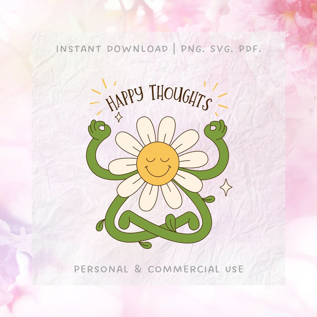 Happy Thoughts PNG SVG PDF | Digital File - Etsy