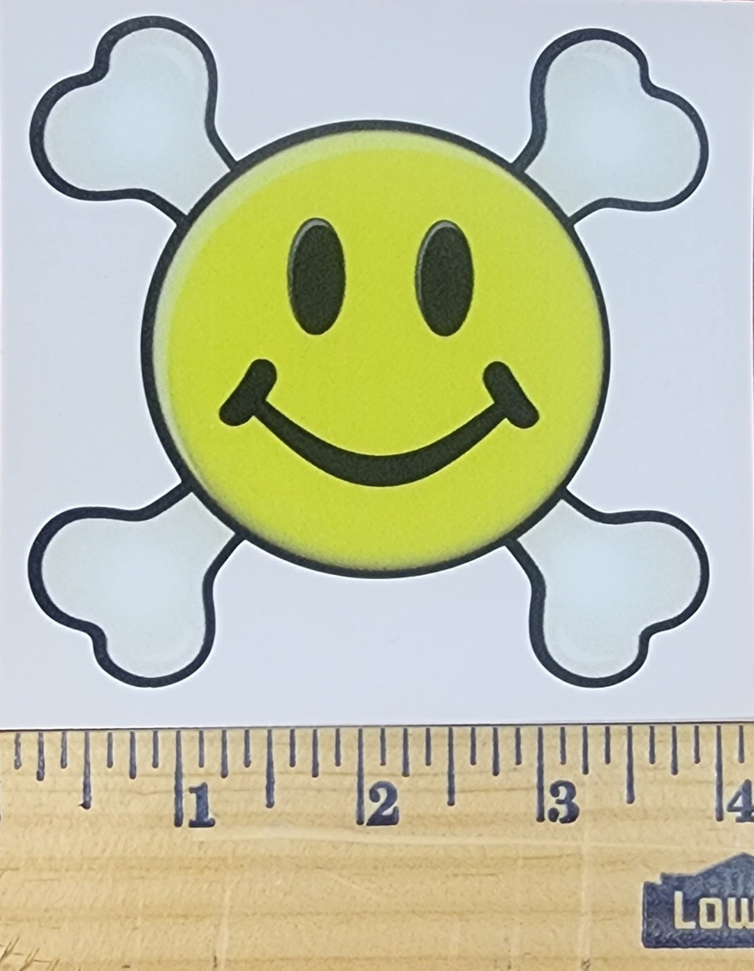Smiley Crossbones Sticker - Etsy