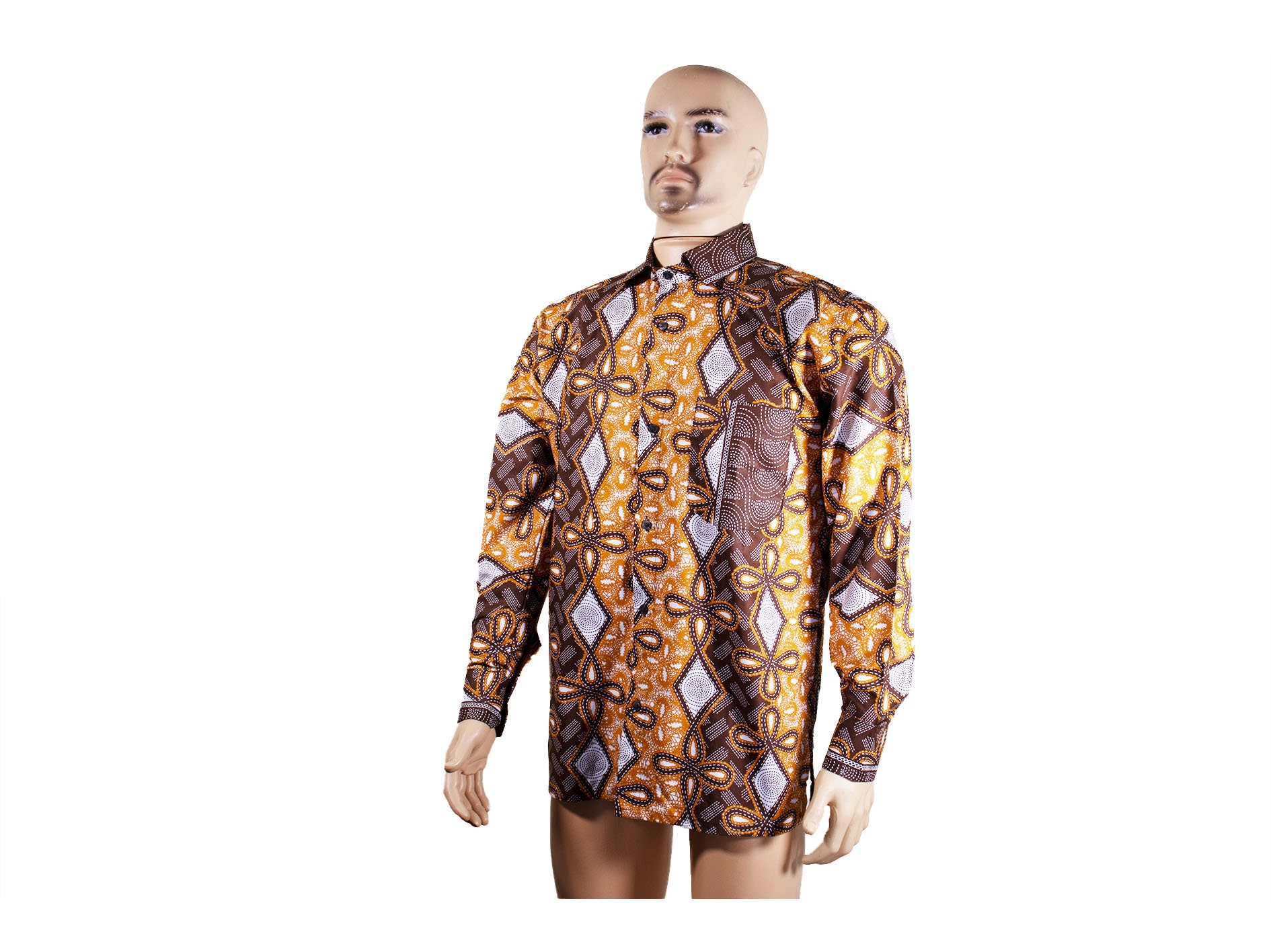 DC1 African Ethnic Tribal Fabric Men Shirt GUE - Etsy