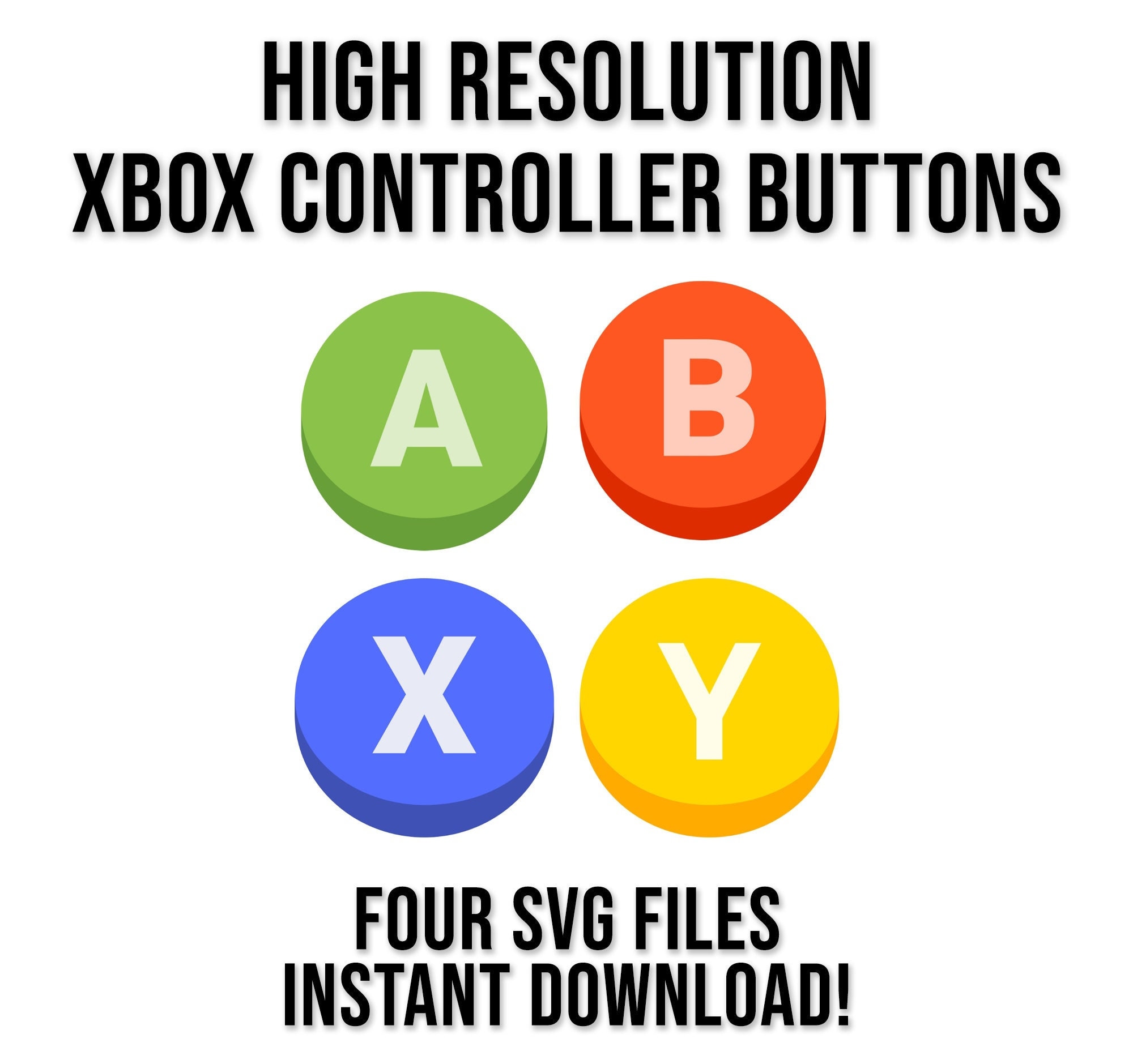 High Resolution Xbox Video Game Controller Buttons SVG Files | 4 ...