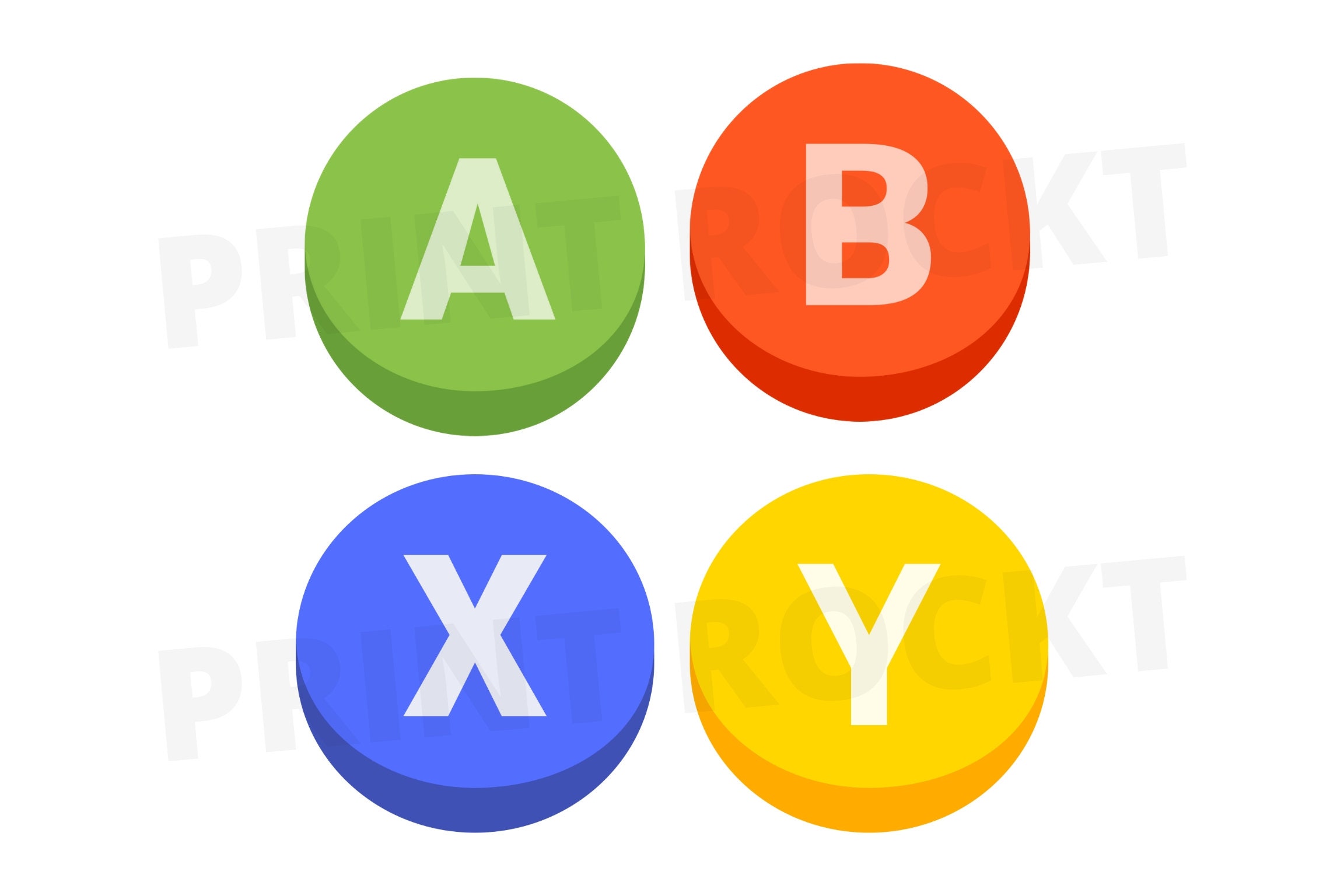 High Resolution Xbox Video Game Controller Buttons SVG Files 4 Vibrant ...