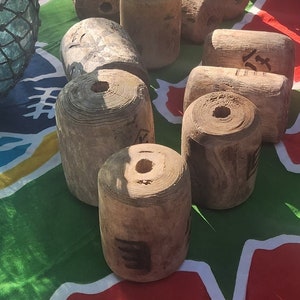 Antique Wooden Japanese Floats -cylinder Shape With Kanji - Small - Etsy