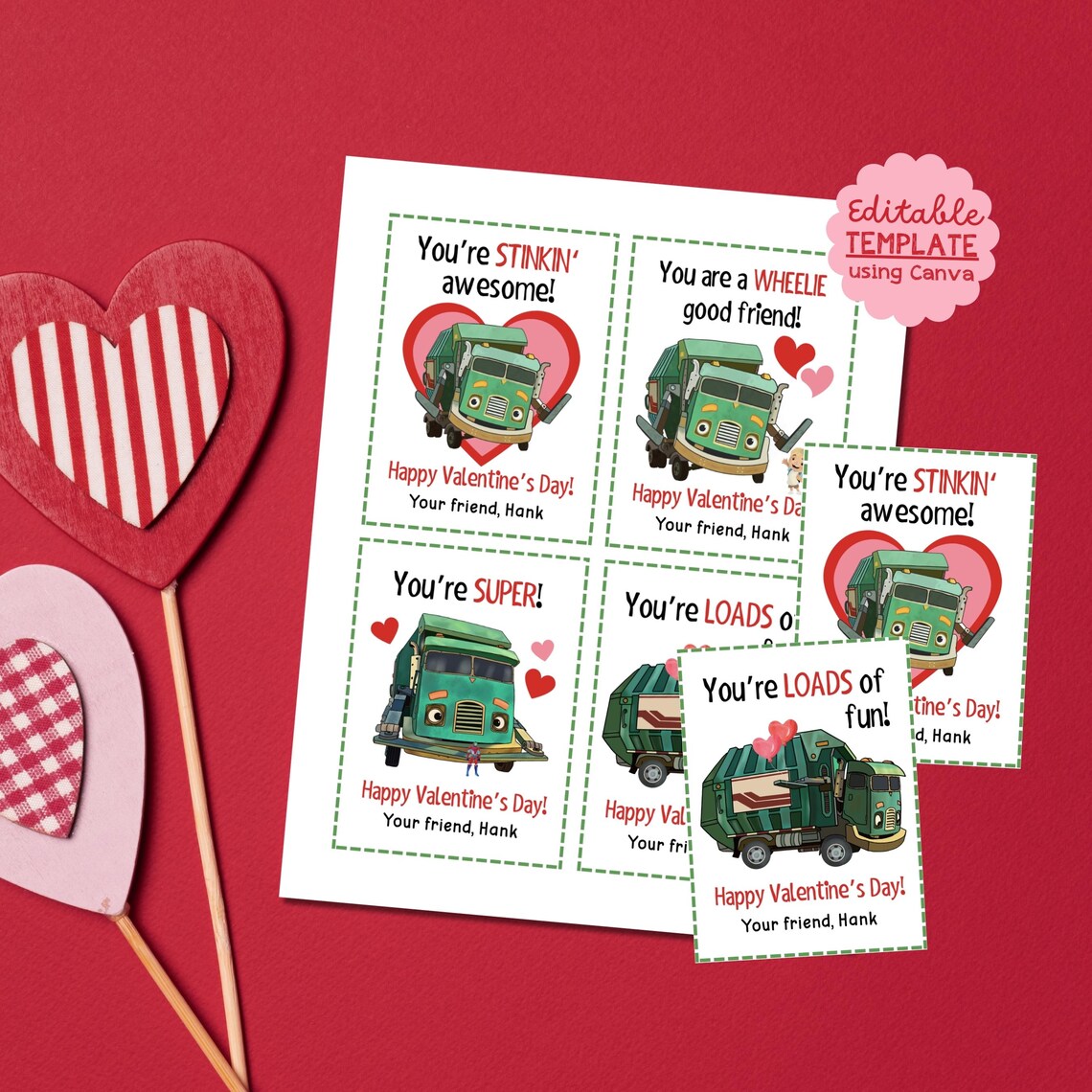 Trash Truck Show - Valentine's Day - Classroom Card - Recycling Truck ...