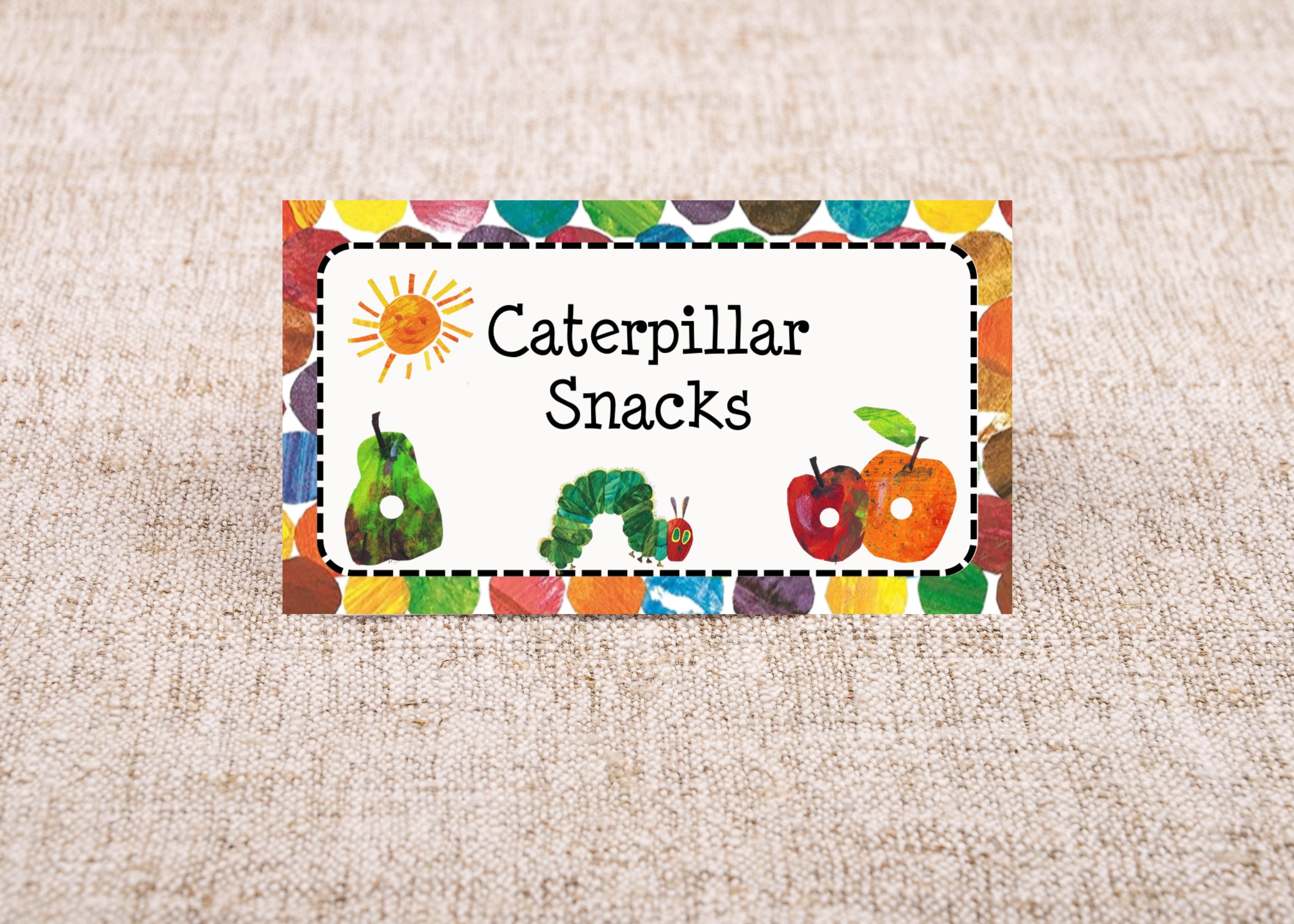 Very Hungry Caterpillar Place Cards: Editable Party Labels (instant ...