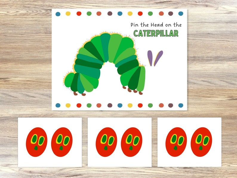 Very Hungry Caterpillar Birthday Party Game Pin the Head on - Etsy