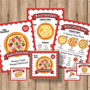 Pizza Shop Pretend Play Printables: Editable Pizzeria Party (digital ...