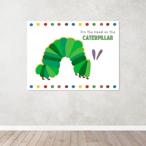 Very Hungry Caterpillar Birthday, Party Game, Pin the Head on the ...