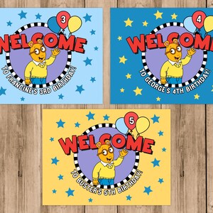 Arthur - Birthday Welcome Sign - TV Show - Poster - Etsy