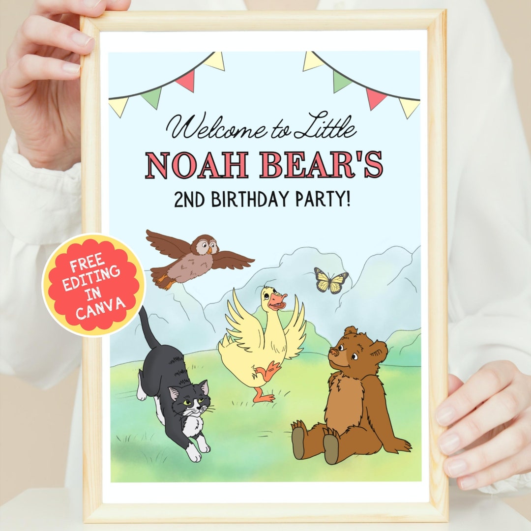 Little Bear - TV Show - Birthday - Welcome Sign - Poster - Party ...