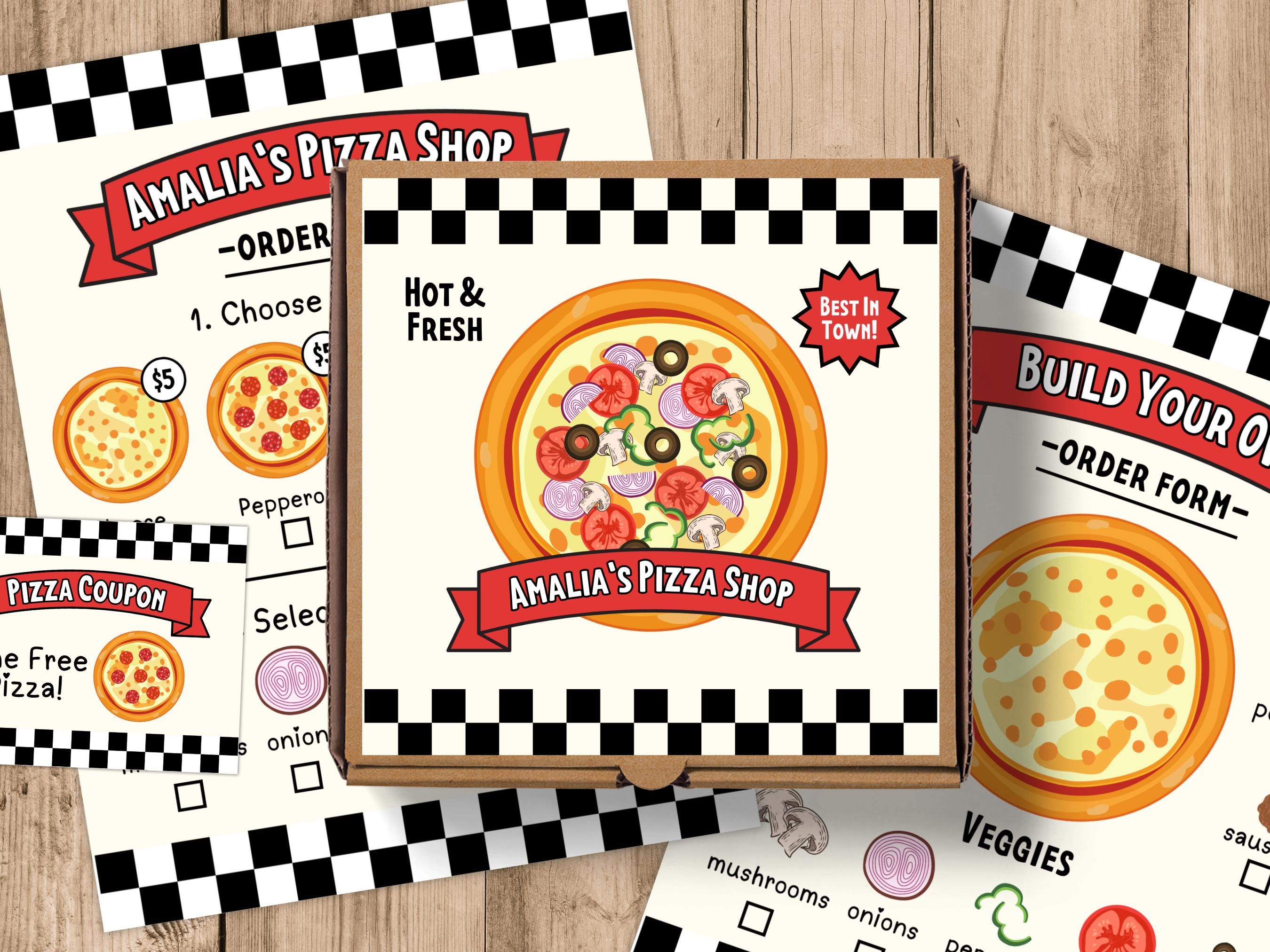 Pizza Shop Pretend Play Printables: Editable Pizzeria Party (digital ...