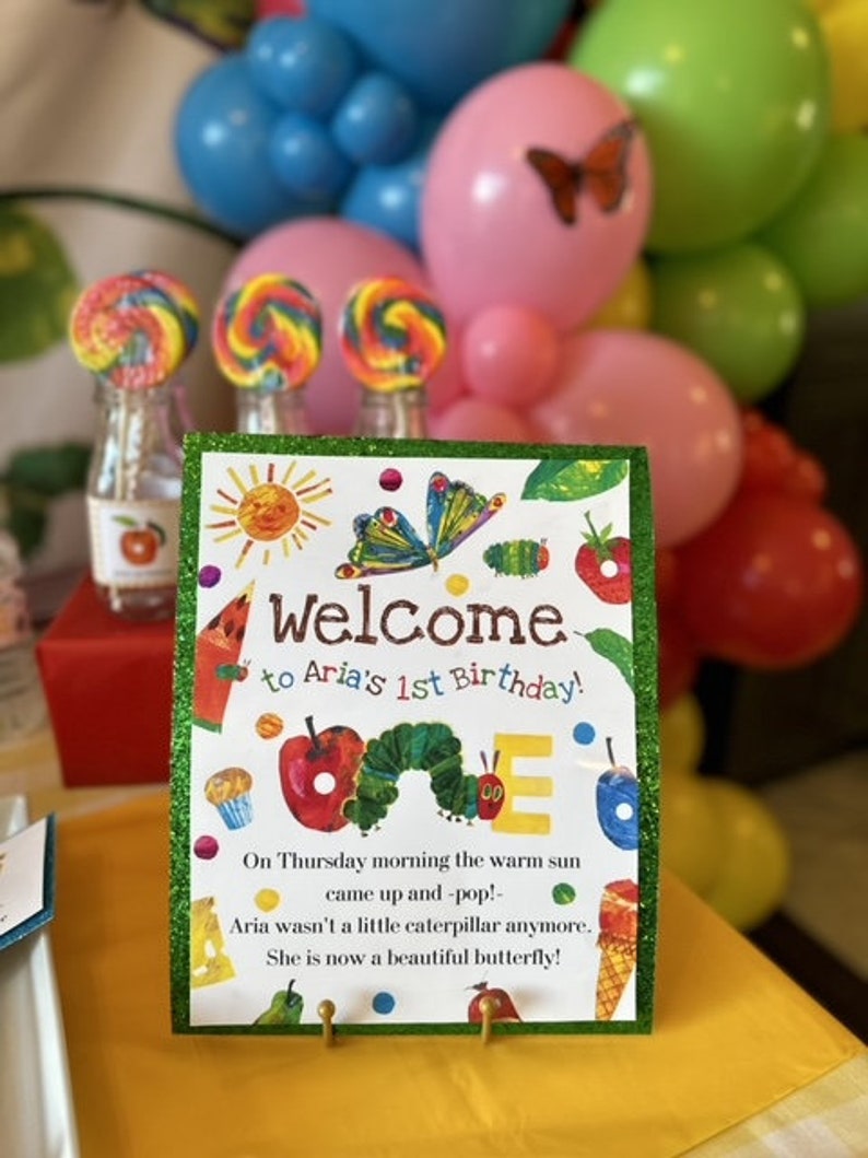 Hungry Caterpillar Welcome Sign Buffet Sign First - Etsy