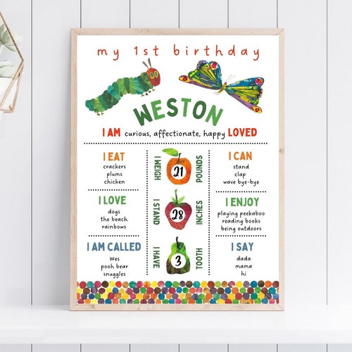 Very Hungry Caterpillar Birthday Invitation First Birthday - Etsy