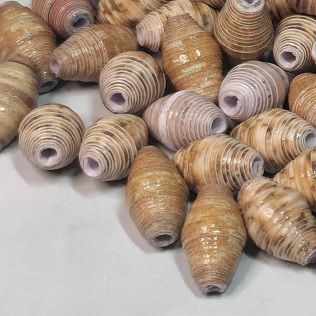 Handmade Paper Beads, Jewelry-making Supplies (81 Beads - Sizes Measure ...