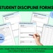 Student Discipline Forms, Student Behavior Tracker & Classroom ...