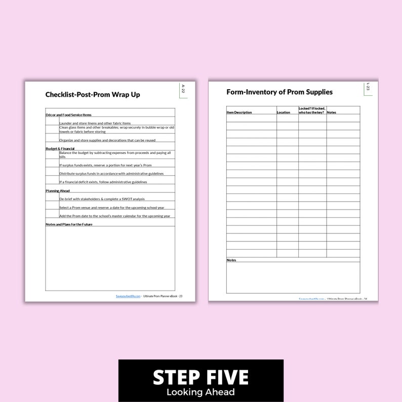 Printable Prom Planning Checklists: High School Event Planner (PDF) - Etsy