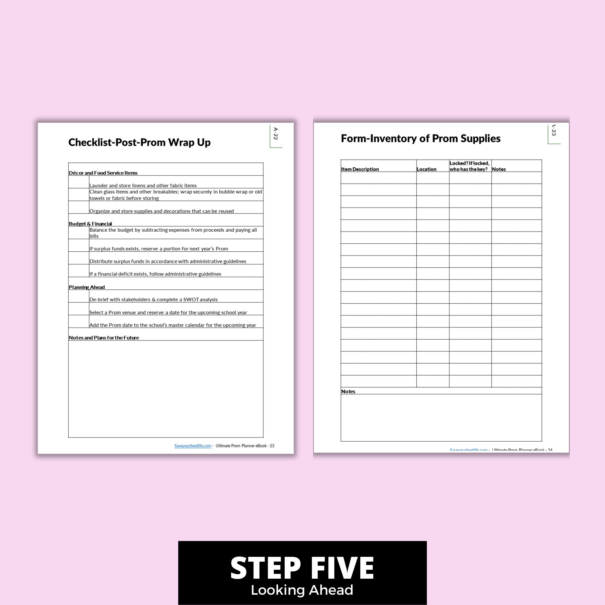 Printable Prom Planning Checklists: High School Event Planner (PDF) - Etsy