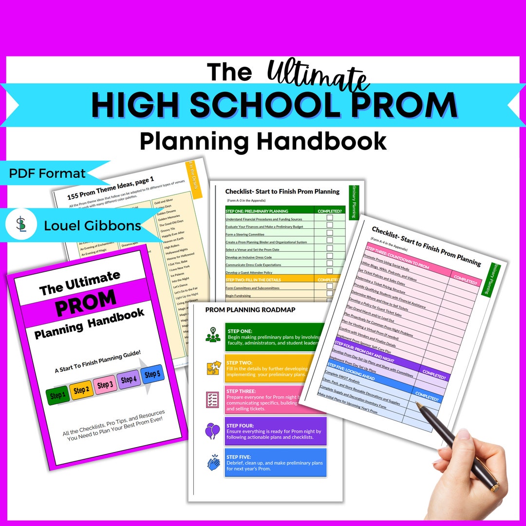 Prom Planning Checklists: Teacher's Guide & Sponsor Tips (PDF) - Etsy