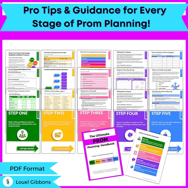 Prom Planning Checklists: Teacher's Guide & Sponsor Tips (PDF) - Etsy