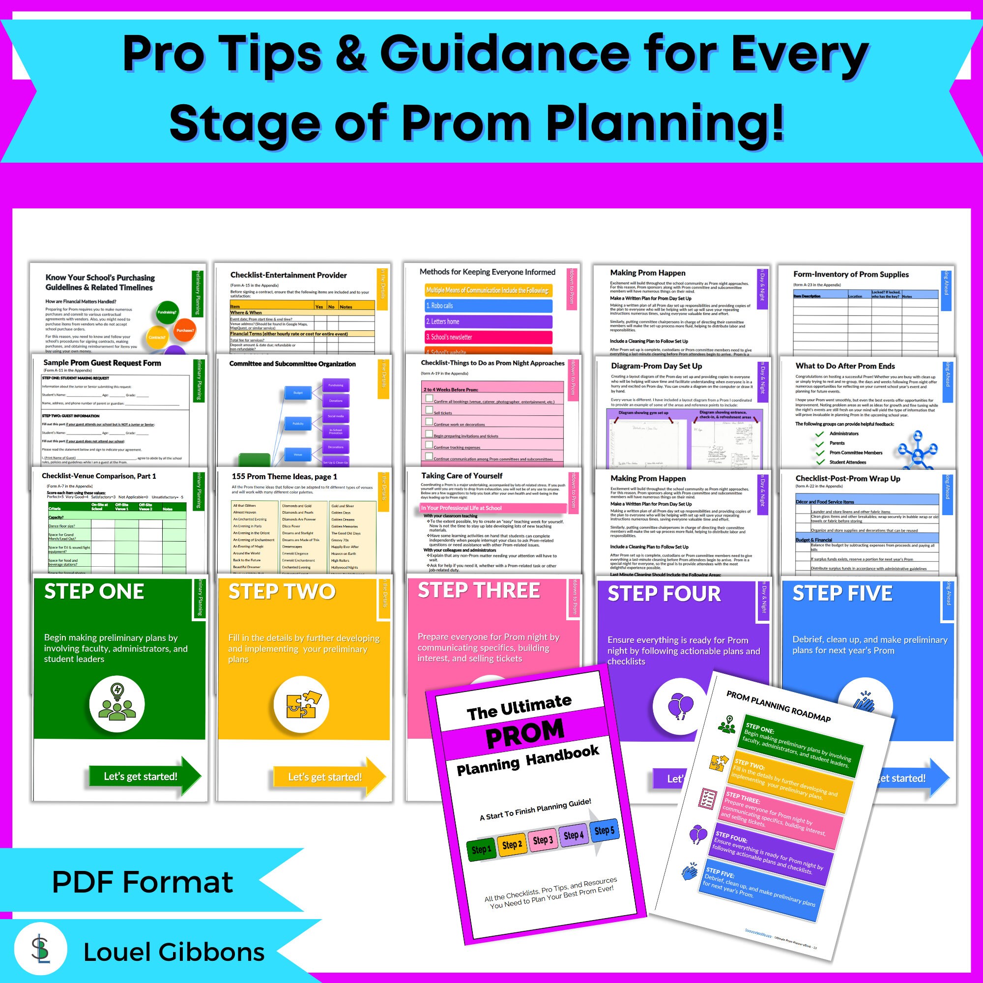 Prom Planning Checklists: Teacher's Guide & Sponsor Tips (PDF) - Etsy