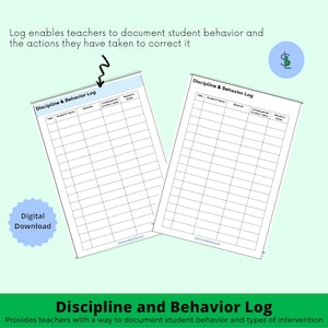 Student Discipline Forms, Student Behavior Tracker & Classroom ...